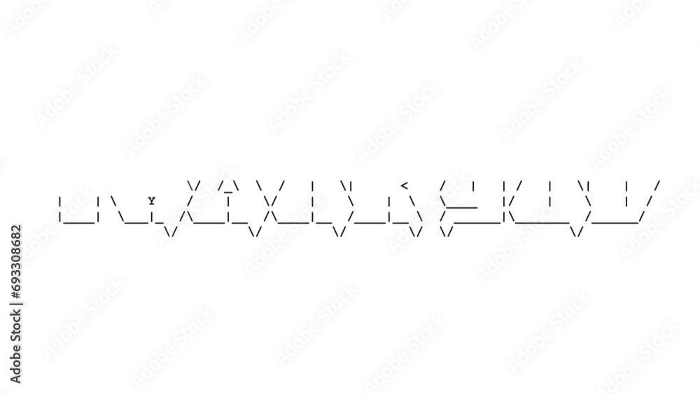 Thank You Ascii Animation Loop On White Background Ascii Code Art Symbols Typewriter In And Out