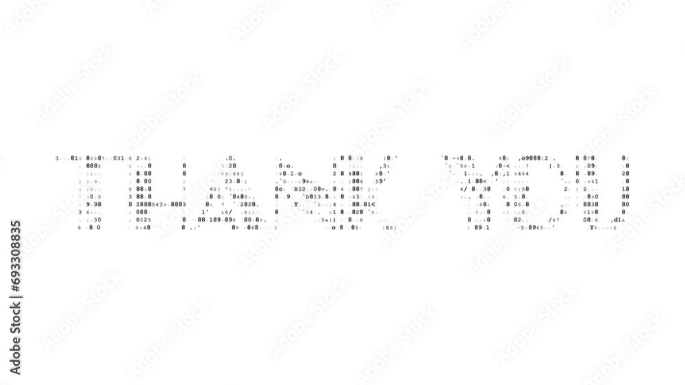 Thank you ascii animation loop on white background. Ascii code art ...
