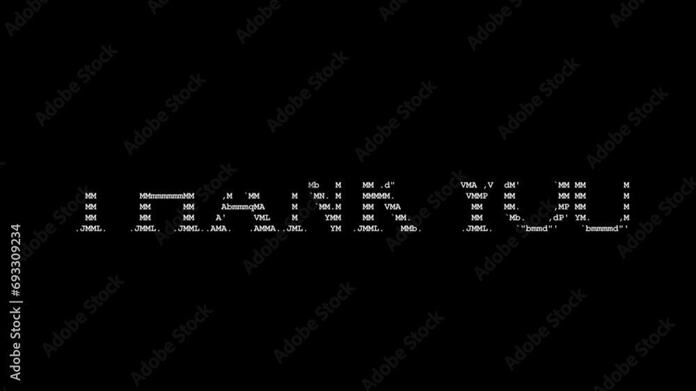 Vidéo Stock Thank you ascii animation loop on black background. Ascii ...