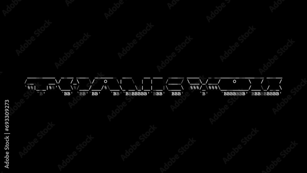 Thank you ascii animation loop on black background. Ascii code art ...