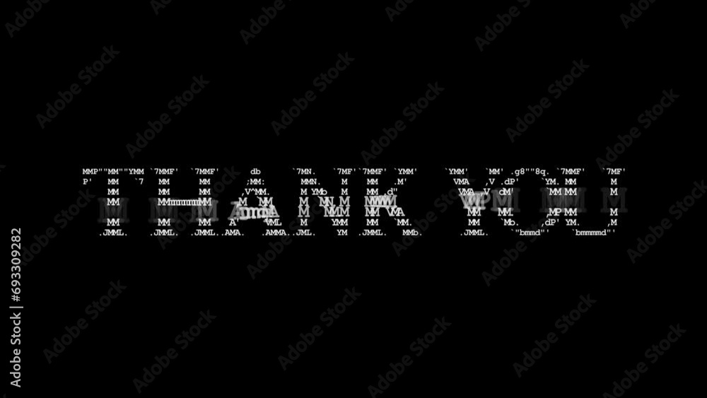 Thank you ascii animation on black background. Ascii art code symbols ...