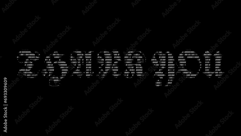 Vidéo Stock Thank you ascii animation loop on black background. Ascii ...