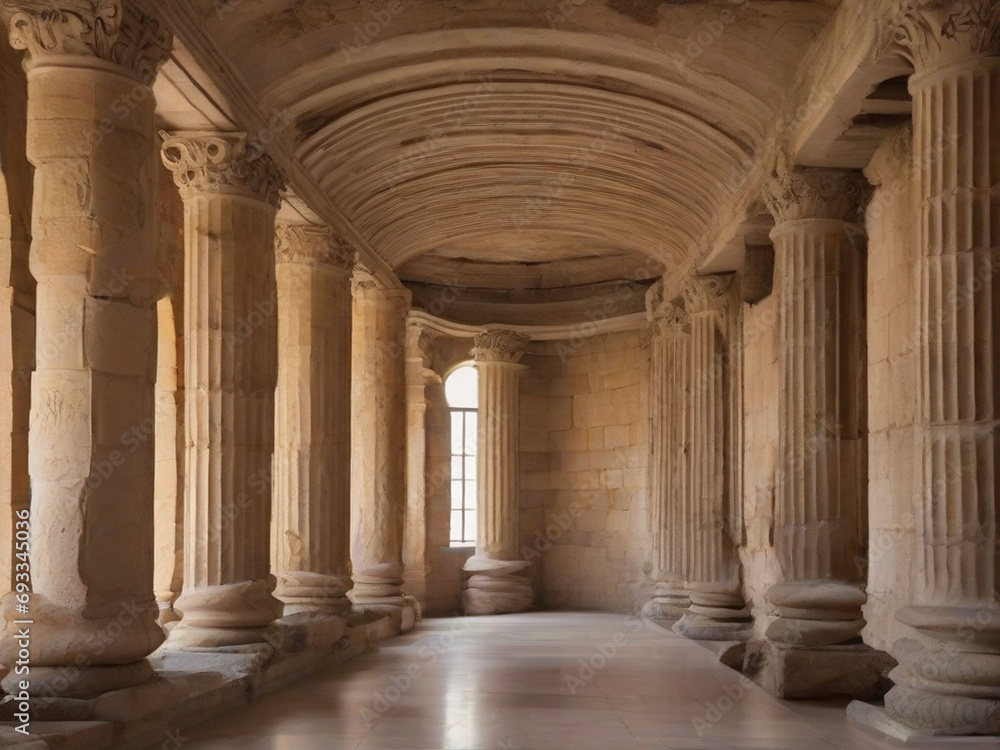 beautiful ancient roman pillars in the coliseum law firm Stock Photo ...