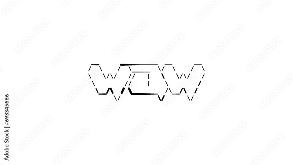 Wow ascii animation on white background. Ascii art code symbols with ...