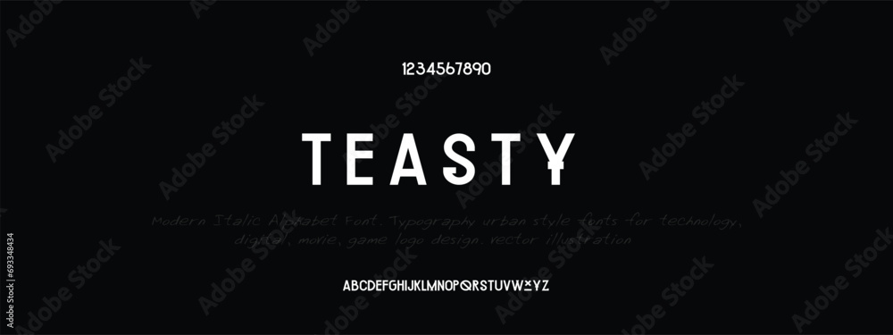 Testy Creative modern alphabet. Dropped stunning font, type for ...