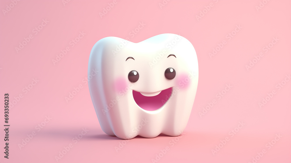 3d cute little teeth tooth protection concept advertising Stock Photo ...