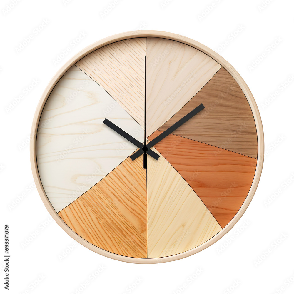 wooden wall clock isolated on transparent background Remove png ...