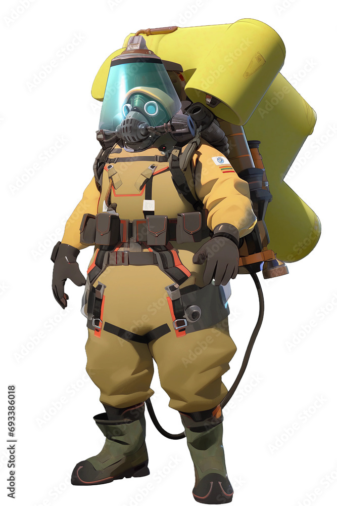 Bomb disposal expert with a full-face visor, PNG image, isolated object ...