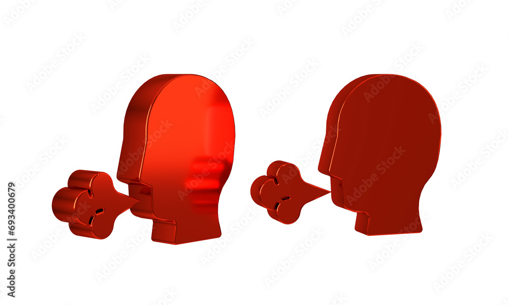Red Man coughing icon isolated on transparent background. Viral ...
