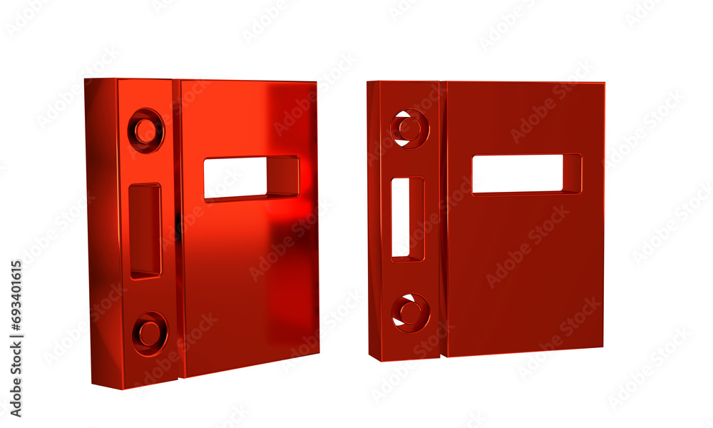 Red Office folders with papers and documents icon isolated on ...