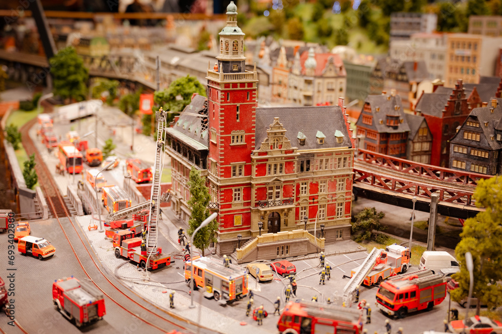 Miniatur Wunderland Hamburg in Germany, fire brigade department ...