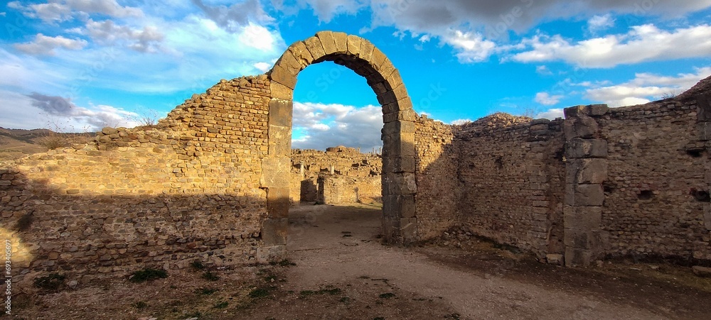 Remains of Cuicul village in Djemila town, archaeological area rich in ...