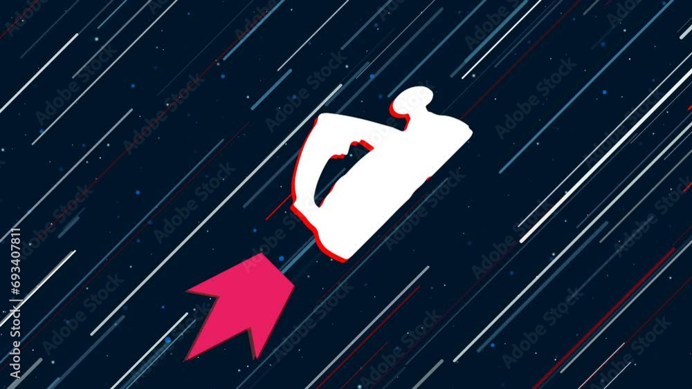 Electric plane symbol flies through the universe on a jet propulsion ...