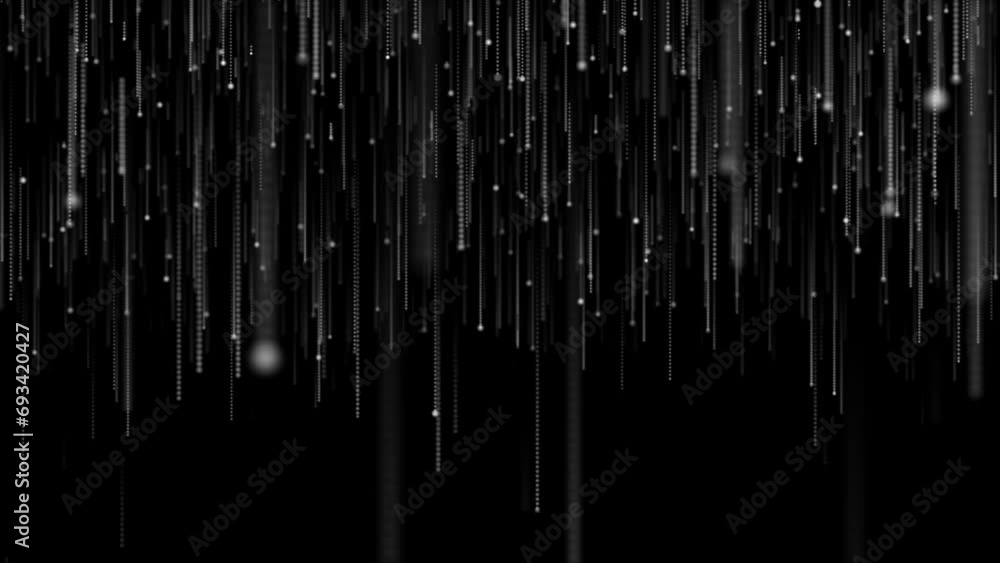 Abstract background animation with glittering shiny gold particles and shooting golden stars ...