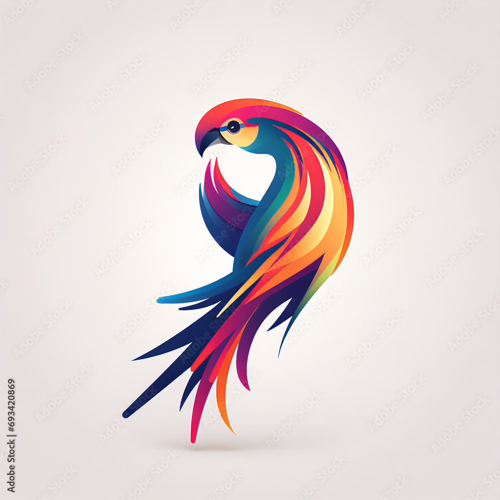Stylized Parrot Logo: Sleek, Modern, Dynamic and Bold with Minimal ...