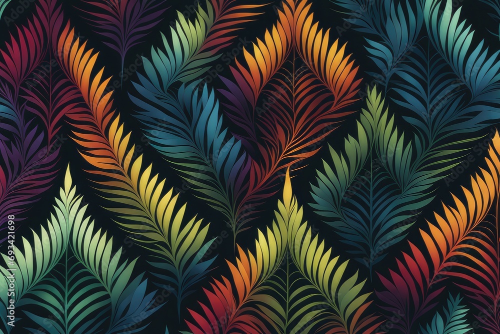 Seamless pattern for fractal fern spear fabrics in rich, deep colors ...