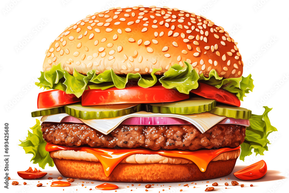 Drawing of a burguer on a transparent background. PNG Stock ...