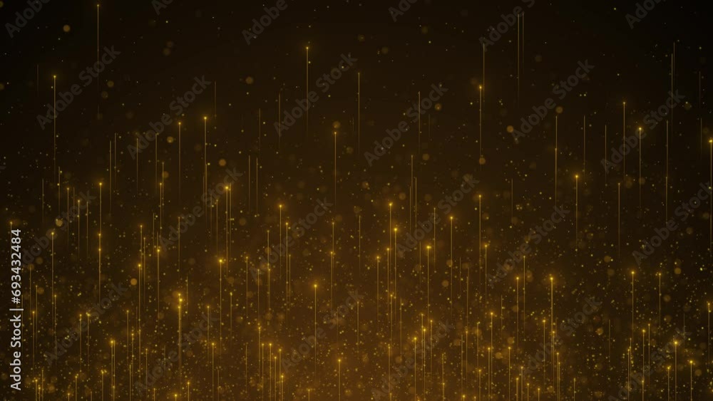 4K 3D Abstract Sparkling golden festive bokeh background animation festive motion awards dust ...