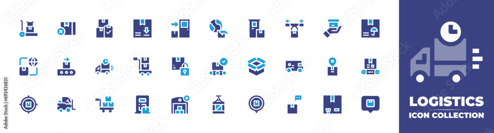 Logistics icon collection. Duotone color. Vector and transparent ...