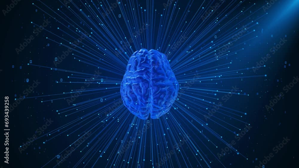 Digital animation Human brain learning Hologram artificial intelligence ...