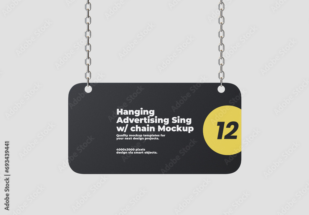 Hanging Advertising Sign Mockup Stock Template | Adobe Stock