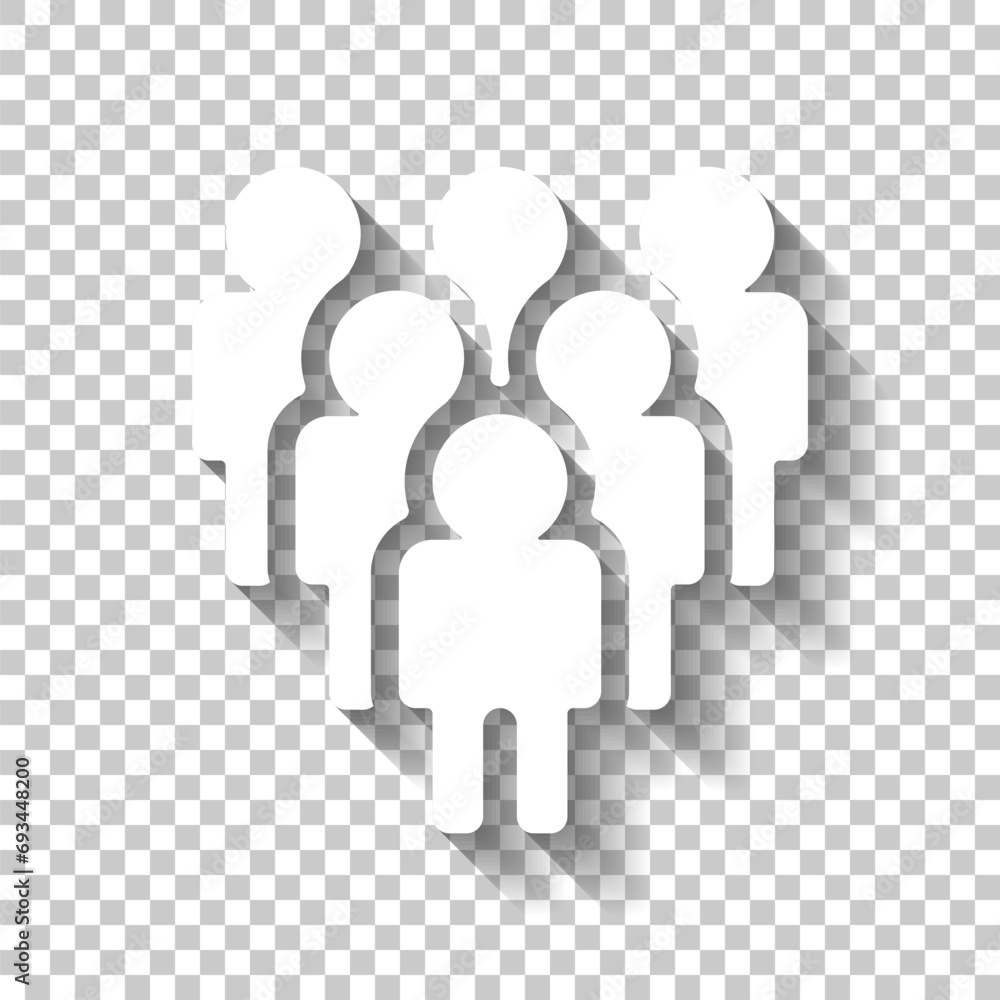 Partnership, teamwork, simple business logo. White icon with shadow on ...