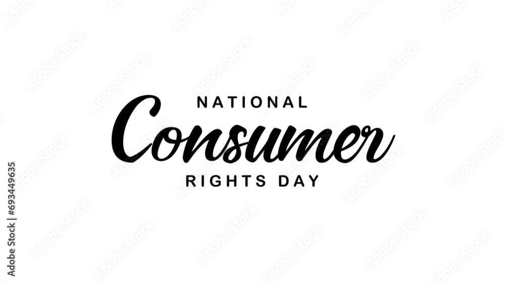 National Consumer Rights Day Text Animation. Great for National ...