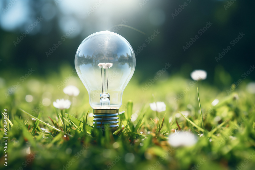 bulb generating electricity, green energy, clean energy, bulb wind ...