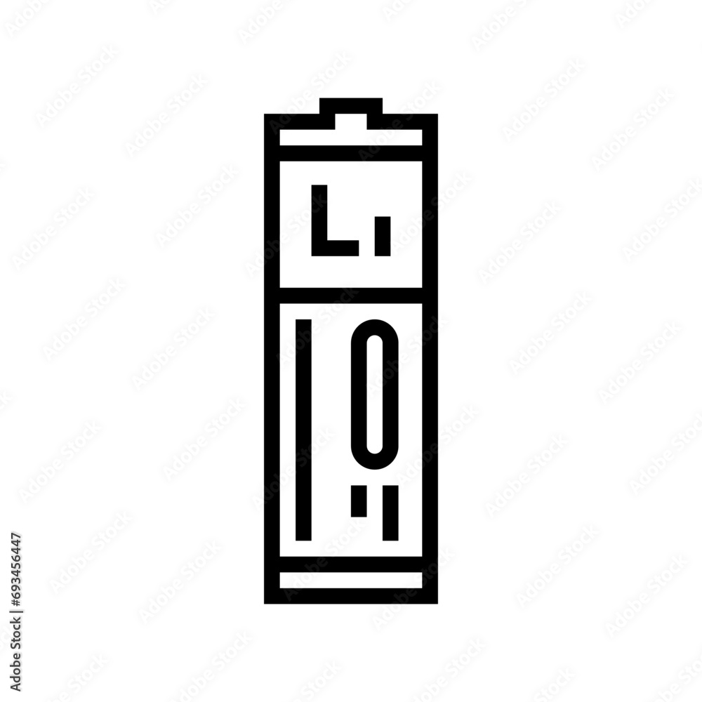 lithium ion battery line icon vector. lithium ion battery sign ...