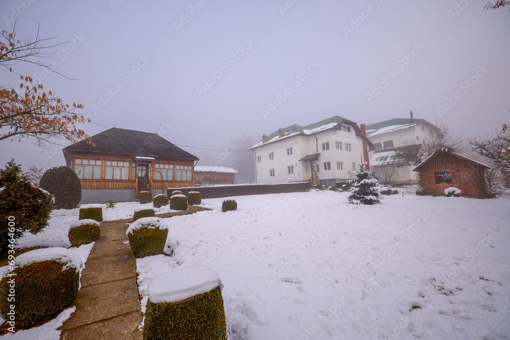 Slanic Arges Romania December 10, 2023. Slanic Monastery in Arges ...