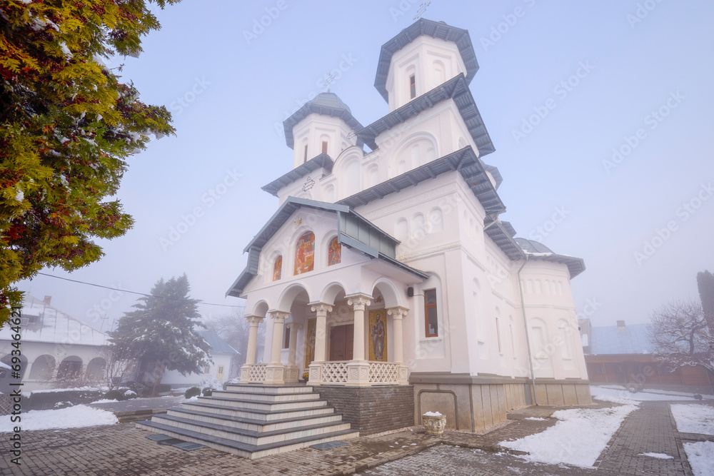 Slanic Arges Romania December 10, 2023. Slanic Monastery in Arges ...