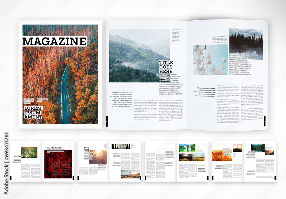 Elegant Magazine Layout Stock Template | Adobe Stock