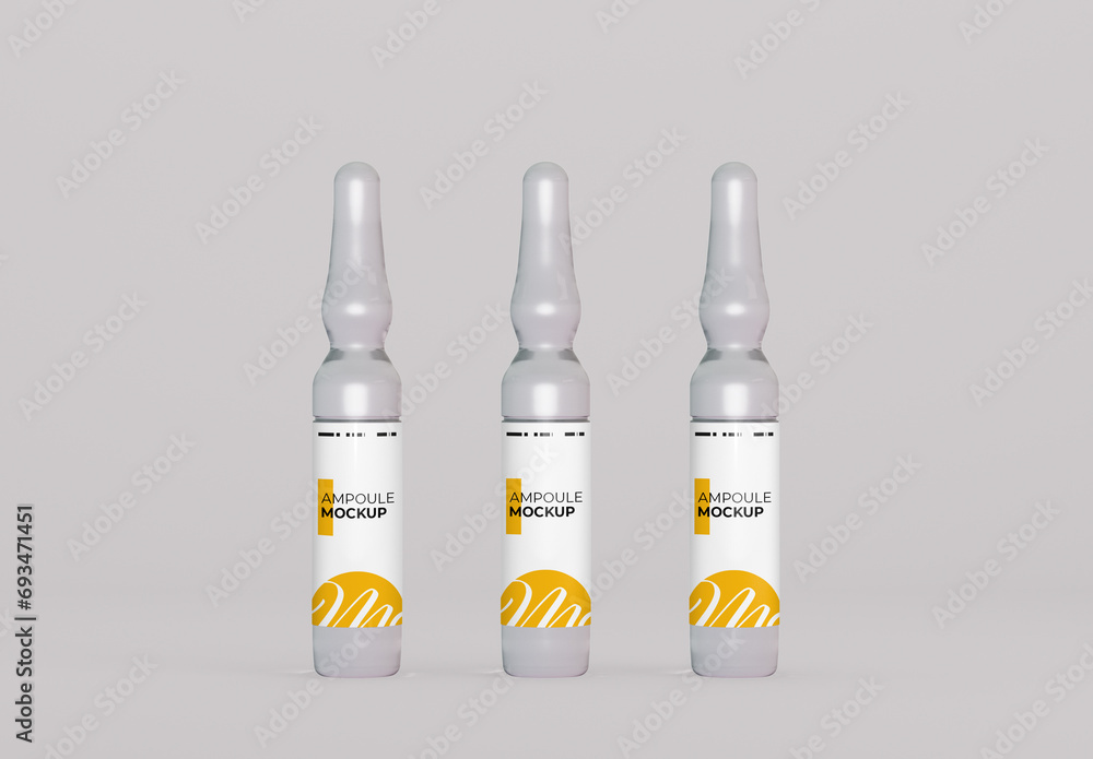 Three Medical Ampoule Mockup Stock Template | Adobe Stock