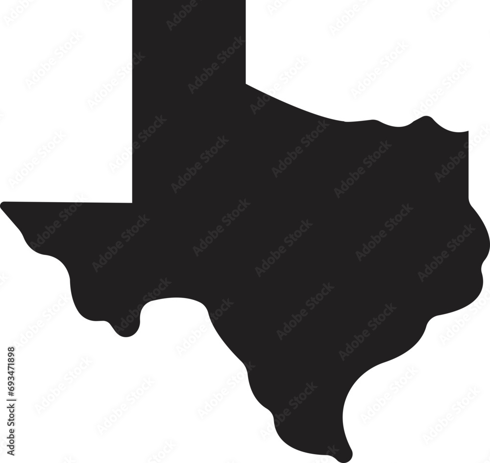 Stockvector Texas map icon , Texas map isolated on transparent ...