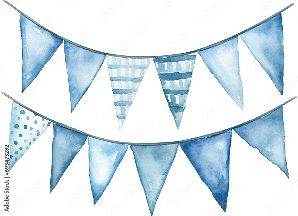 Blue and white ribbon isolated on transparent background Stock ...