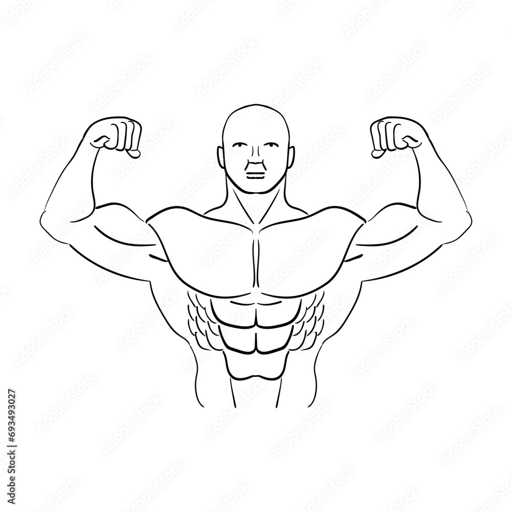 Bodybuilder graphic. Vector illustration image. Stock Vector | Adobe Stock
