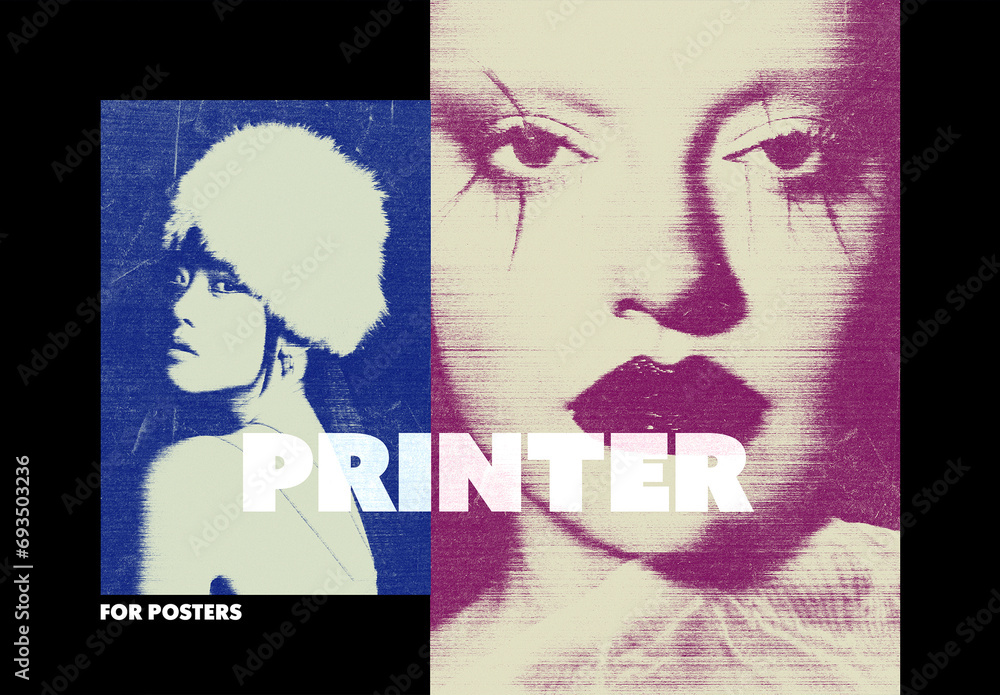Broken Printer Poster Photo Effect With Generative AI Preview Stock ...