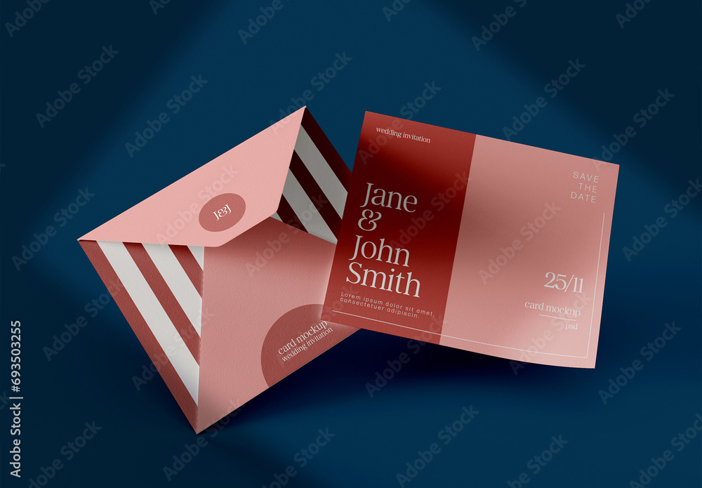Invitation Paper Mockup Stock Template | Adobe Stock