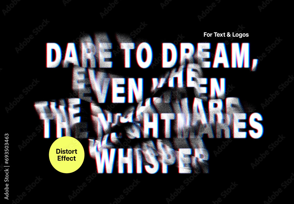 Distorted Glitch Text Effect Mockup Stock Template | Adobe Stock