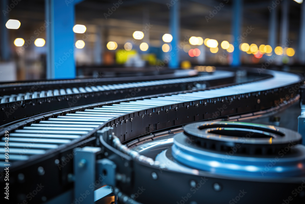 Conveyor belts transporting products seamlessly through the various ...