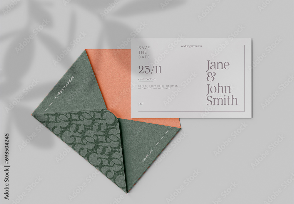 Wedding Invitation Mockup Stock Template | Adobe Stock