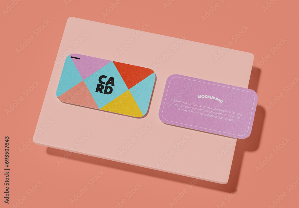 Oval Corners Card Mockup Stock Template | Adobe Stock