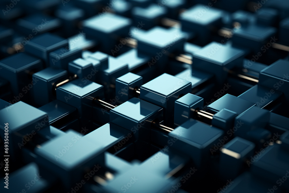 Minimalist interpretation of interconnected blocks symbolizing ...