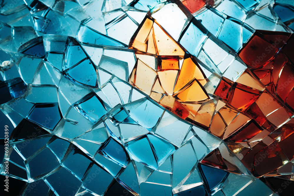 Shattered Spectrum: A Kaleidoscope of Colors in Broken Glass Stock ...