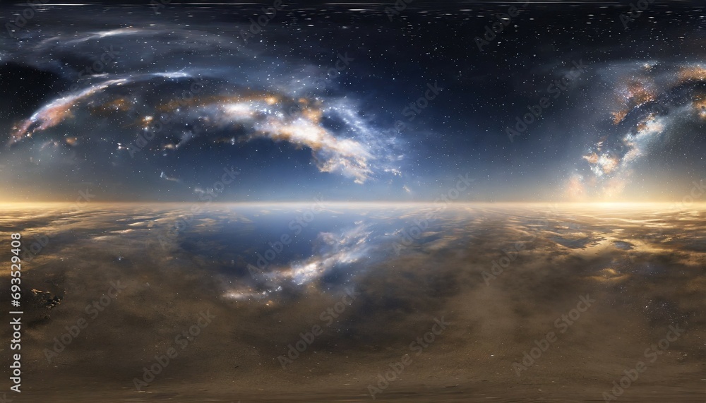 360 degree space background with nebula and stars equirectangular ...