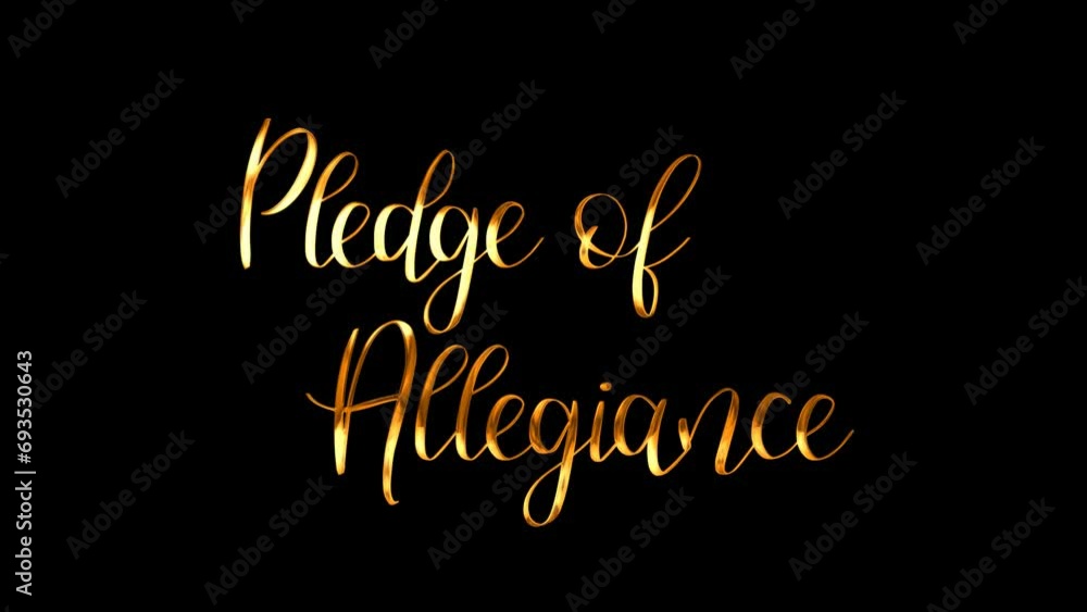 Pledge of Allegiance Day Text Animation on Gold Color. Great for Pledge ...