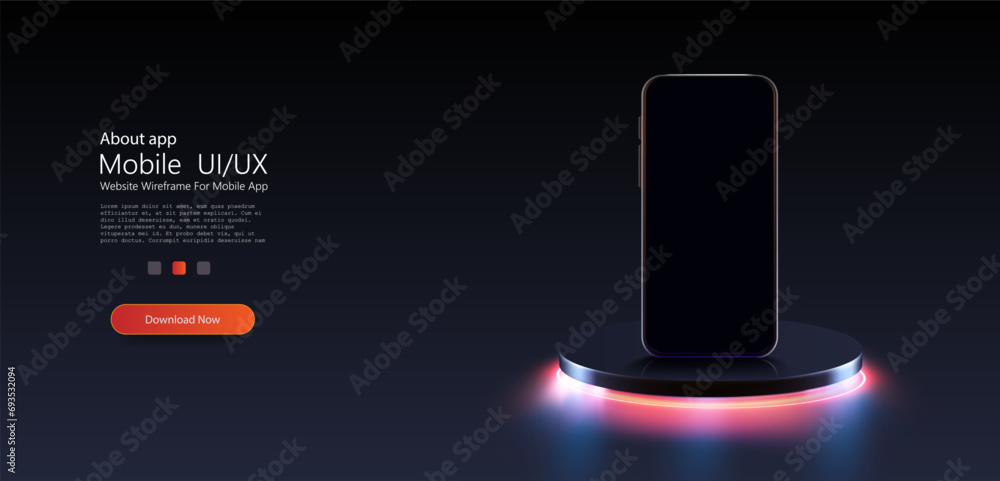 Sleek Smartphone with Neon Glow on a Futuristic Circular Platform ...