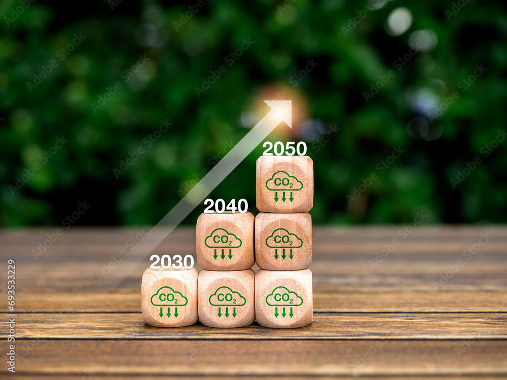 Net zero by 2050. Carbon dioxide reduction, limit climate change ...