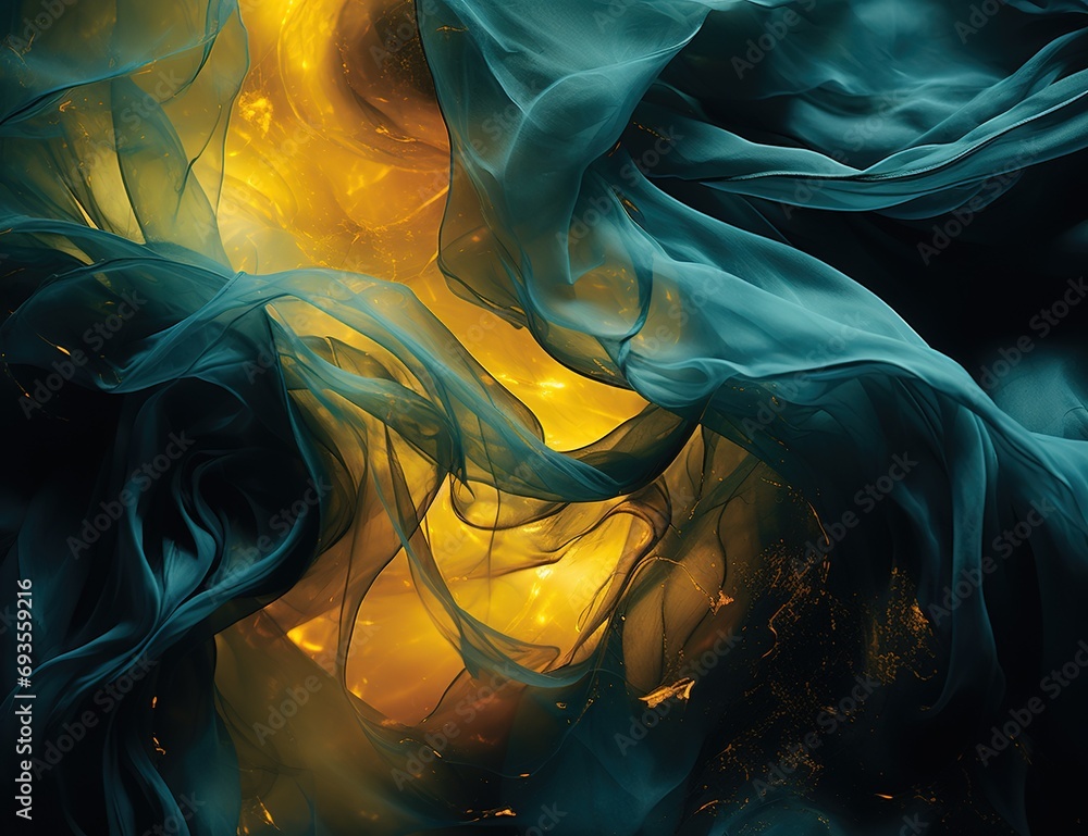 Illuminated abstract form - a fusion of light and shadow creating a ...