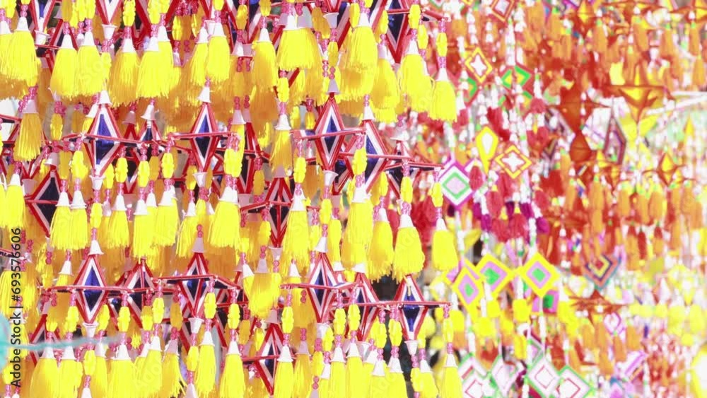 Tung or amazingly colorful flag, Northeastern Thailand flags that are ...